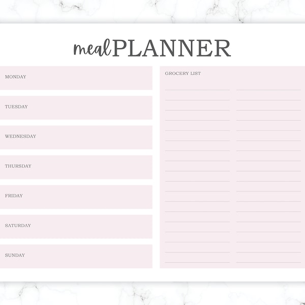 Family Meal Planner - Etsy