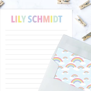 Kids Letter Writing Set | Girls Stationery Paper Rainbow | Girl Camp ...
