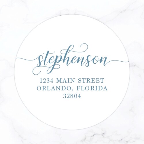 Return Address Labels Personalized Round Address Stickers | Etsy