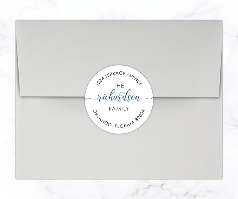 Family Return Address Label Sticker Round 2 Inch Circle - Etsy
