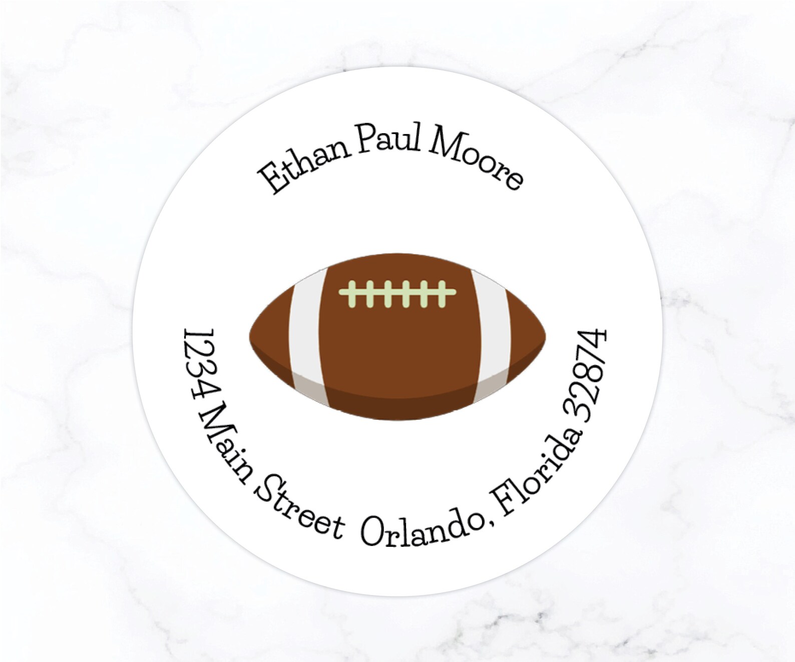 Football Return Address Labels Personalized Round Football - Etsy