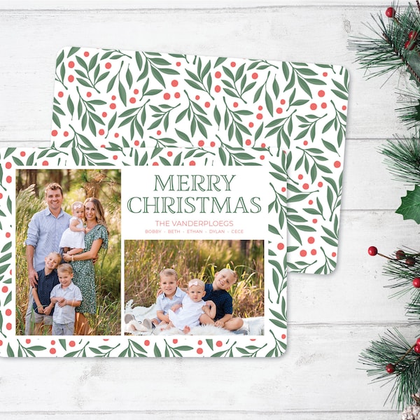 Double Sided Photo Christmas Card - Etsy
