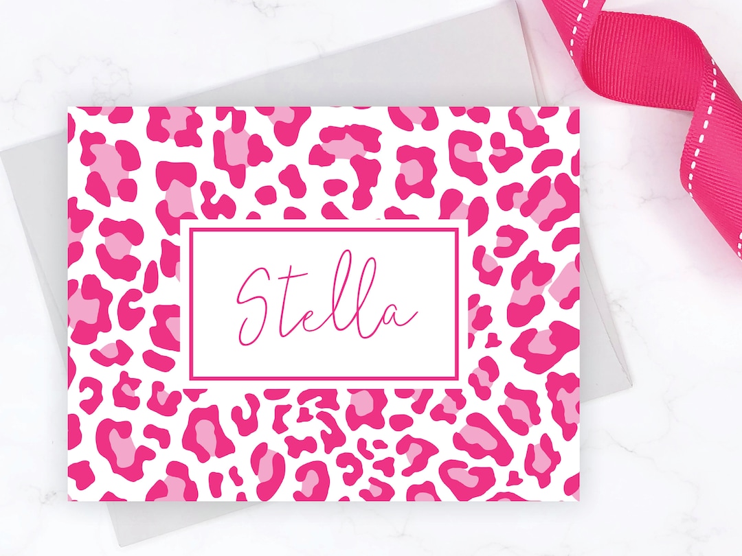 Pink Leopard Personalized Stationery Set | Women's Stationary Set ...