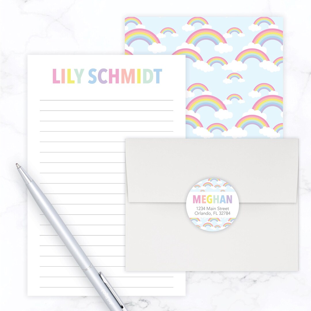 Kids Letter Writing Set | Girls Stationery Paper Rainbow | Girl Camp ...