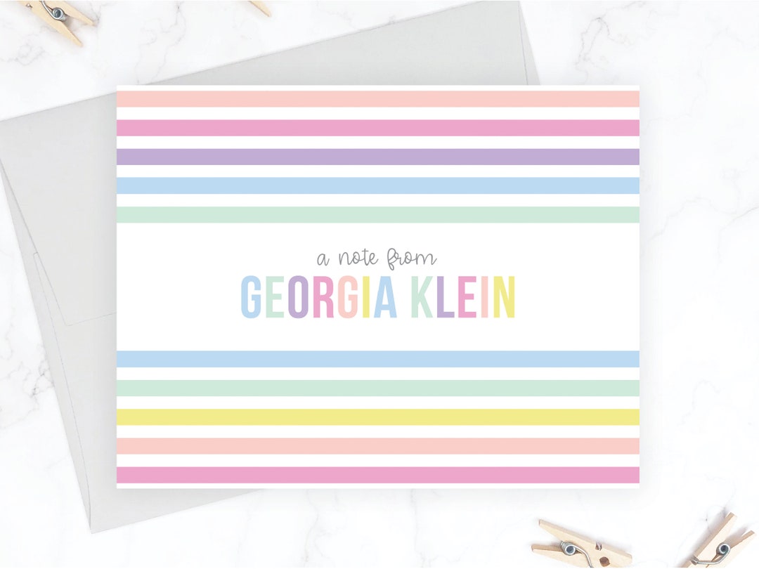 Pastel Rainbow Stationery Set Personalized Stationary - Etsy