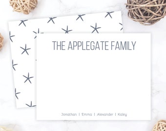 Starfish Note Card Set of 10 in White or Light Ivory With - Etsy