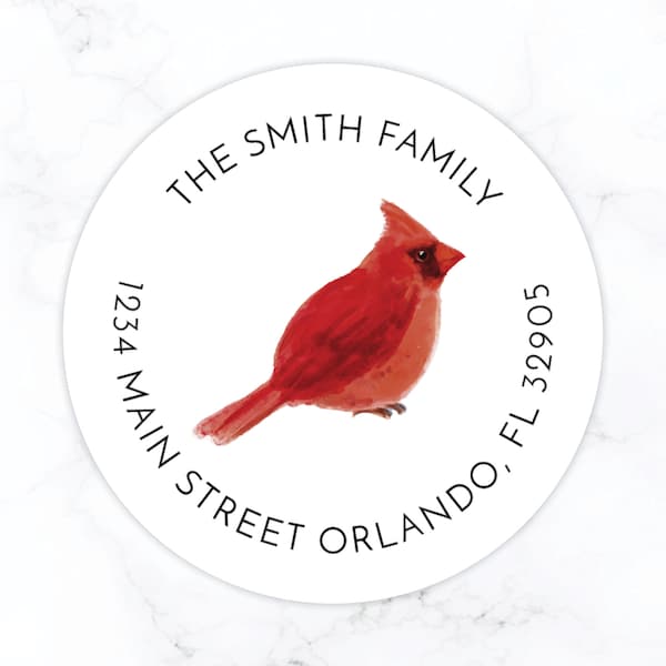 Cardinal Return Address Labels - Etsy