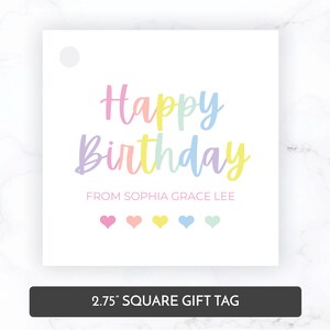 Personalized Kids Gift Tag | Pastel Round Gift Tag for Girls | Custom ...