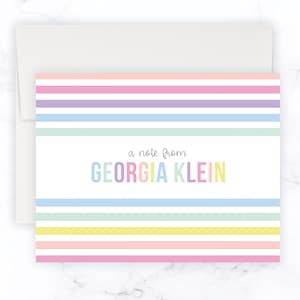 Pastel Rainbow Stationery Set | Personalized Stationary Folding Note ...