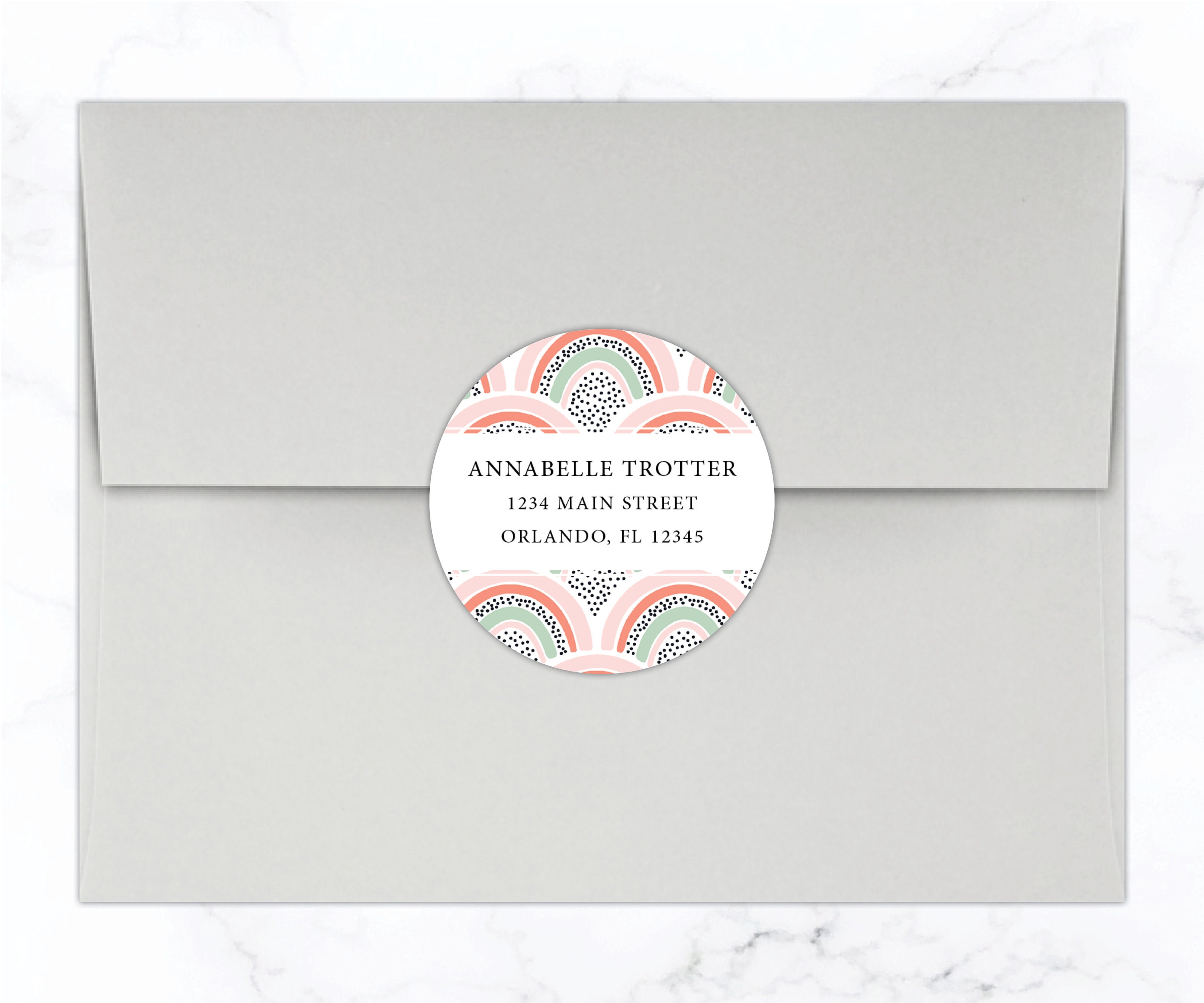 Art Deco Return Address Labels Round Address Label Stickers - Etsy