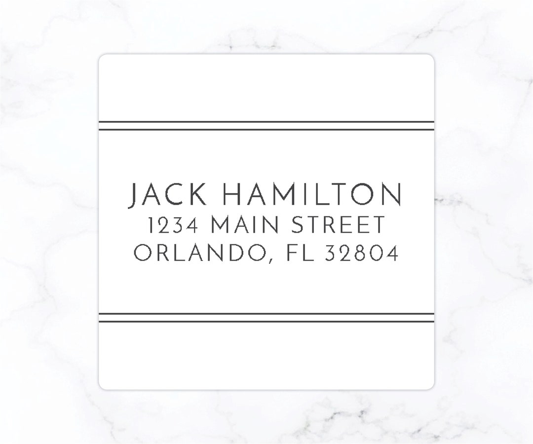 Men's Return Address Labels | Square Men's Address Labels | Men's ...