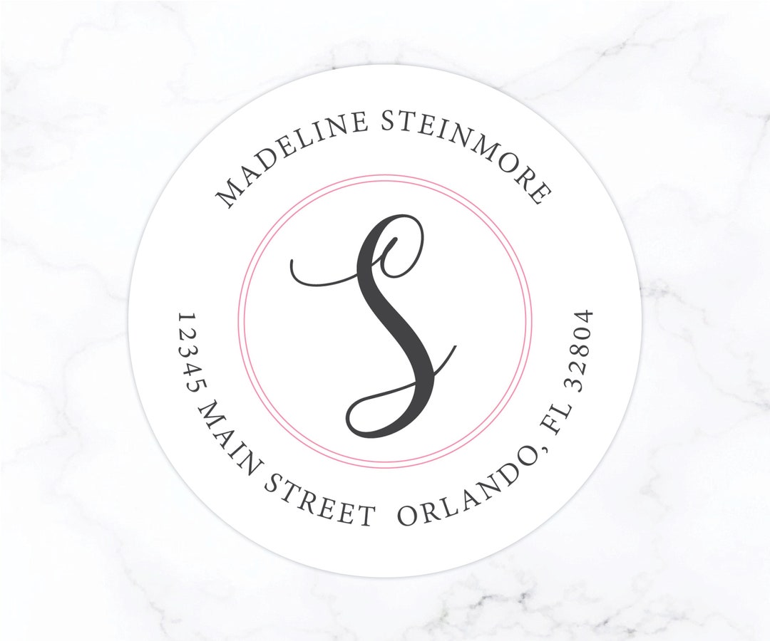 Round Return Address Labels | Women's Personalized 2 Inch Round Address ...