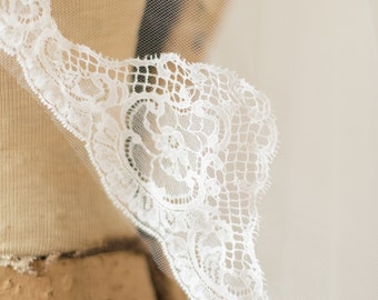 French Chantilly Lace Trim Delicate Eyelash Lace Fabric by the Yard off ...