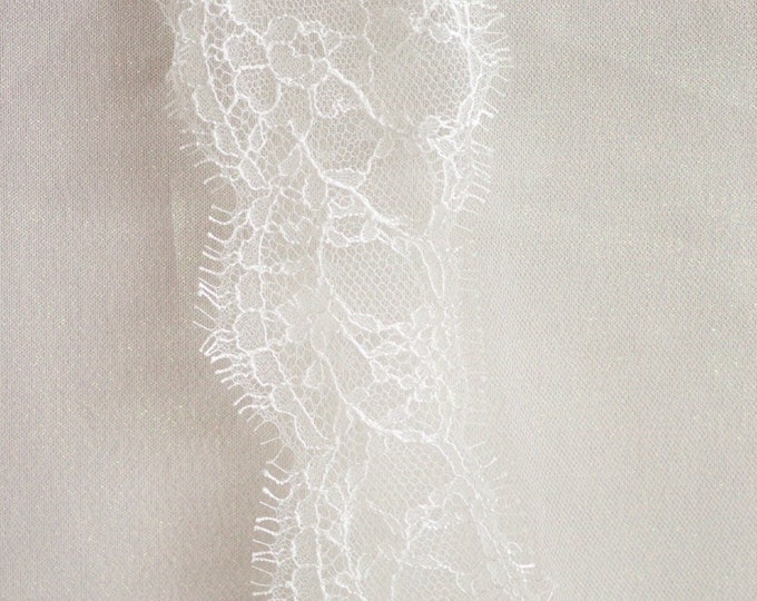French Chantilly Lace Trim Delicate Eyelash Lace Fabric by the Yard off ...