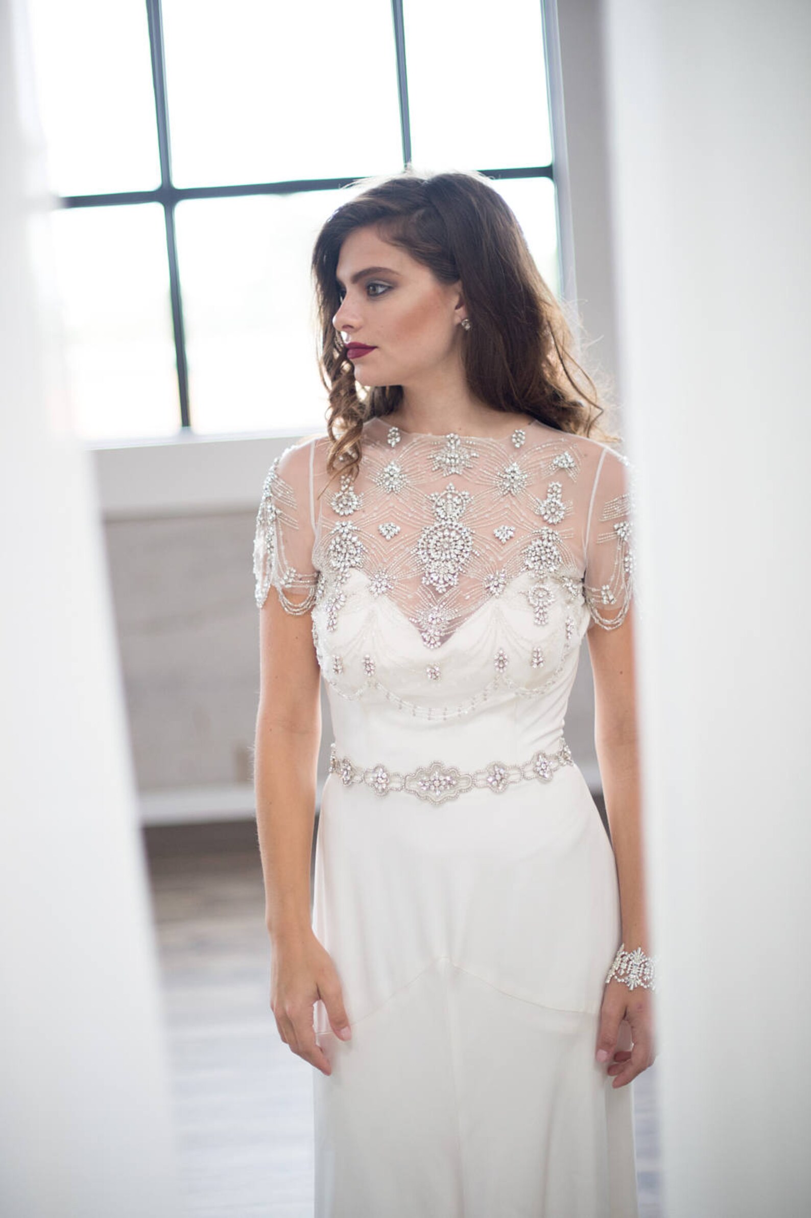 MERCER SILVER Wedding Belt Bridal Sash Art Deco Geo Crystal - Etsy