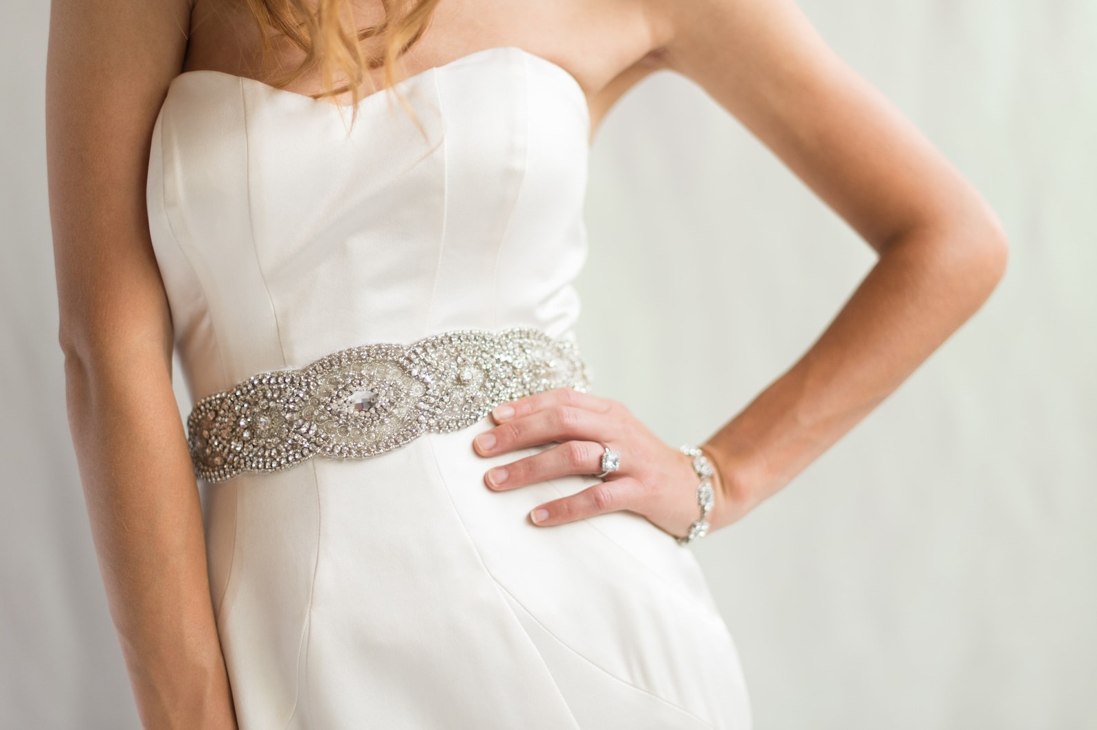 MEGAN SILVER Wedding Belt Bridal Sash, Art Deco Crystal Beaded Wide ...