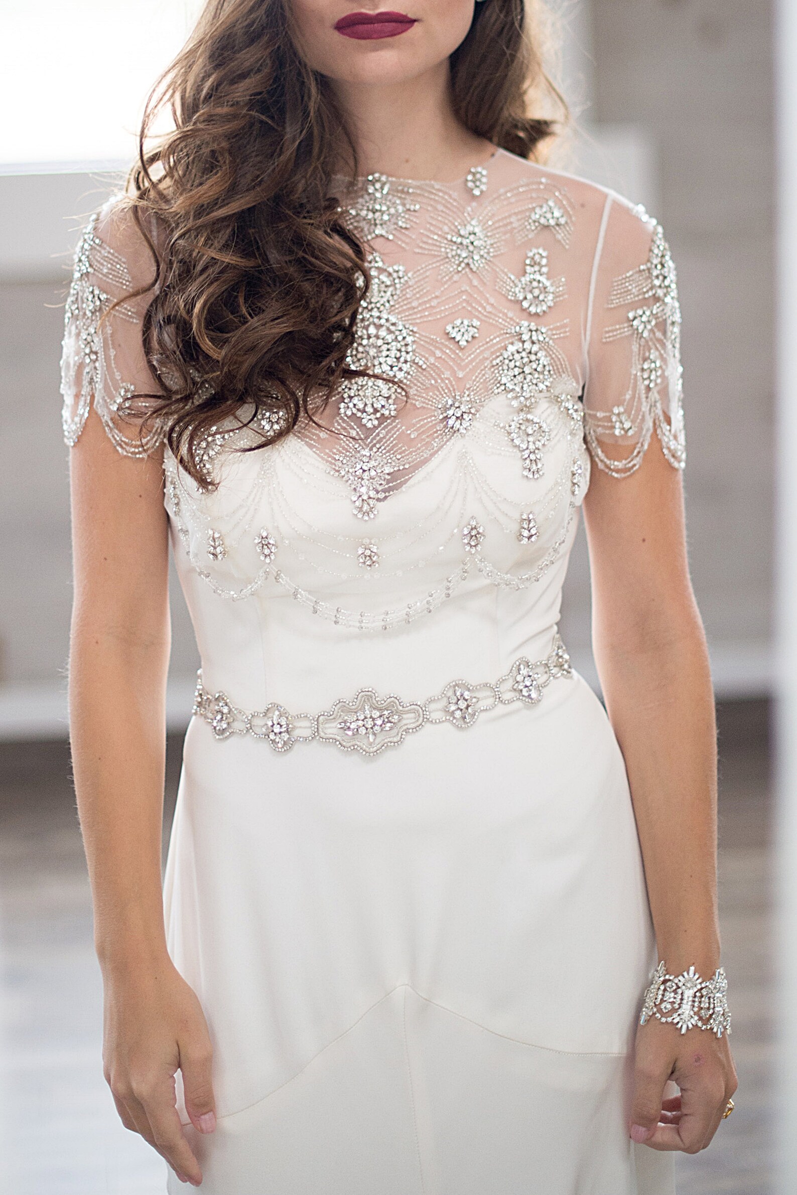 MERCER SILVER Wedding Belt Bridal Sash Art Deco Geo Crystal - Etsy