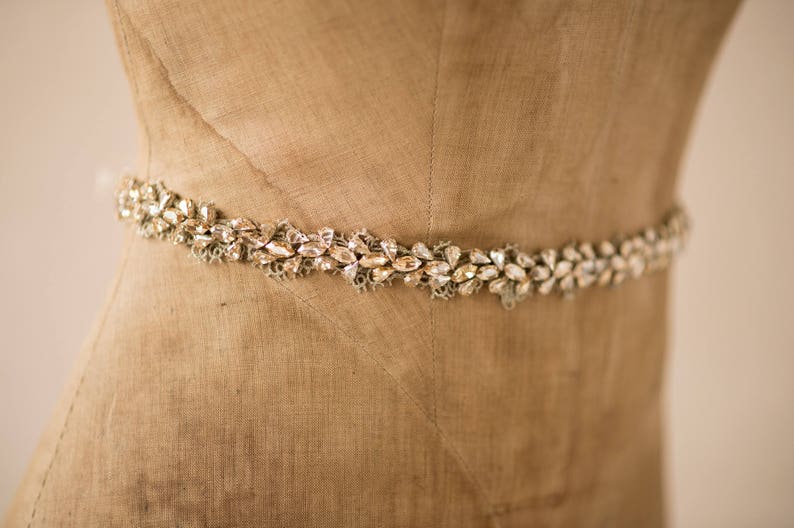 SUMMER SASH GOLD Thin Bridal Lace Wedding Belt Golden Shadow - Etsy