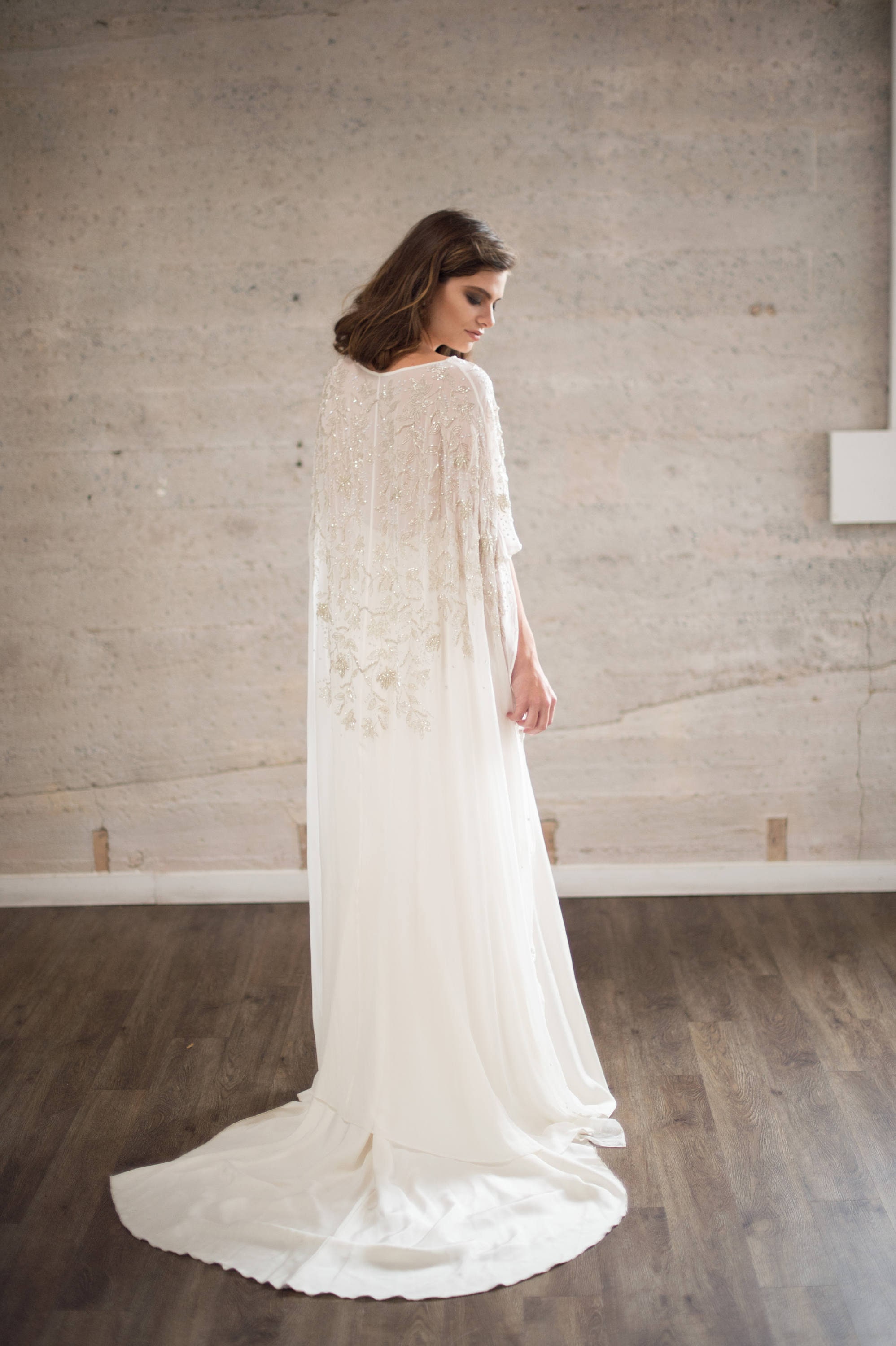 Wedding Cape Veil Floral Bridal Cover up Embellished Wedding Dress ...