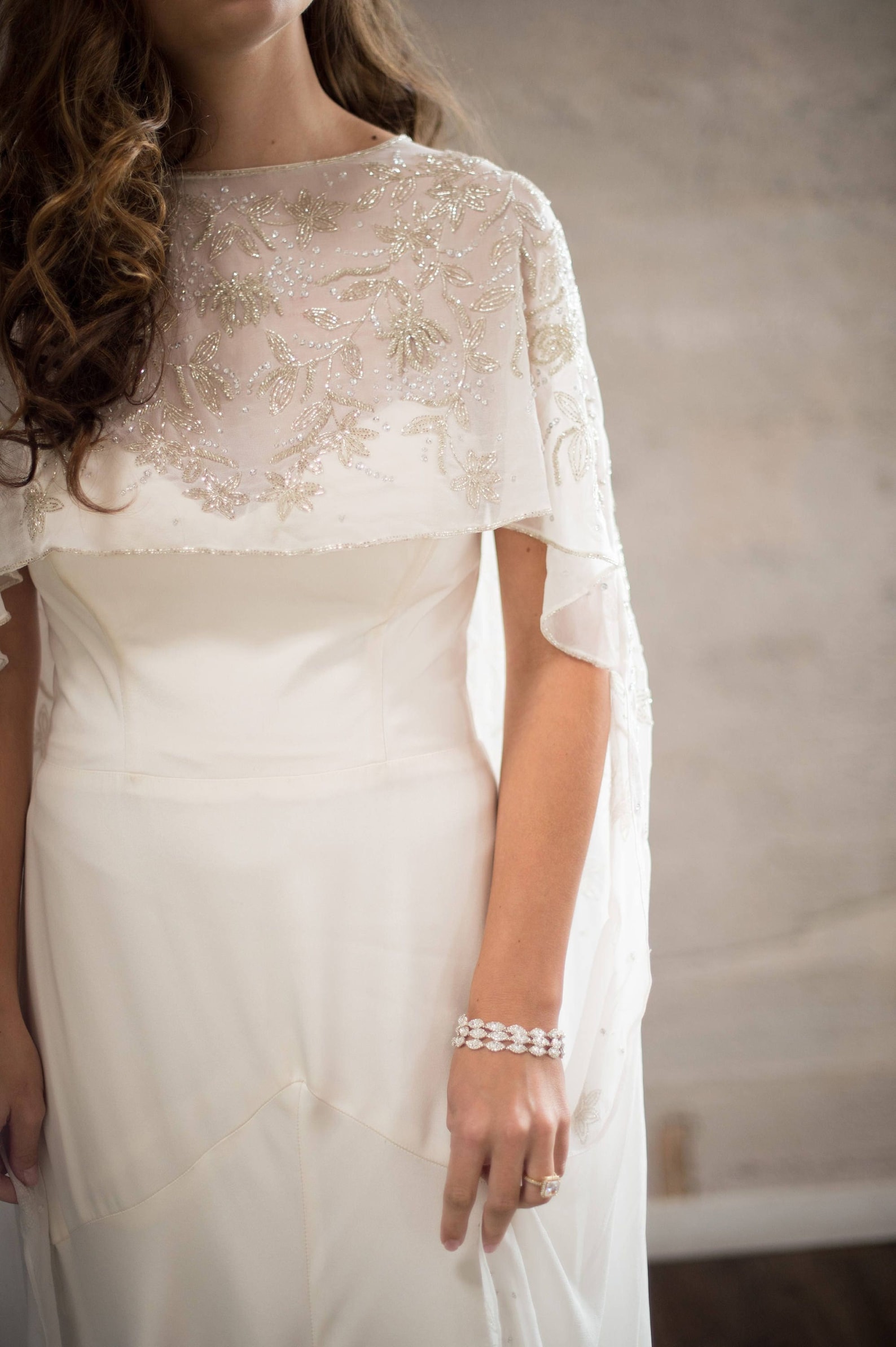 Wedding Cape Veil Floral Bridal Cover up Embellished Wedding Dress ...