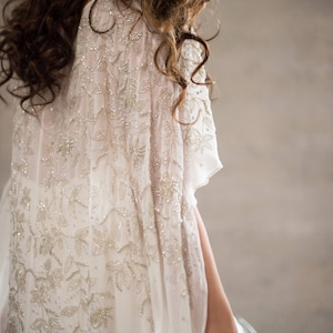 Wedding Cape Veil Floral Bridal Cover up Embellished Wedding Dress ...