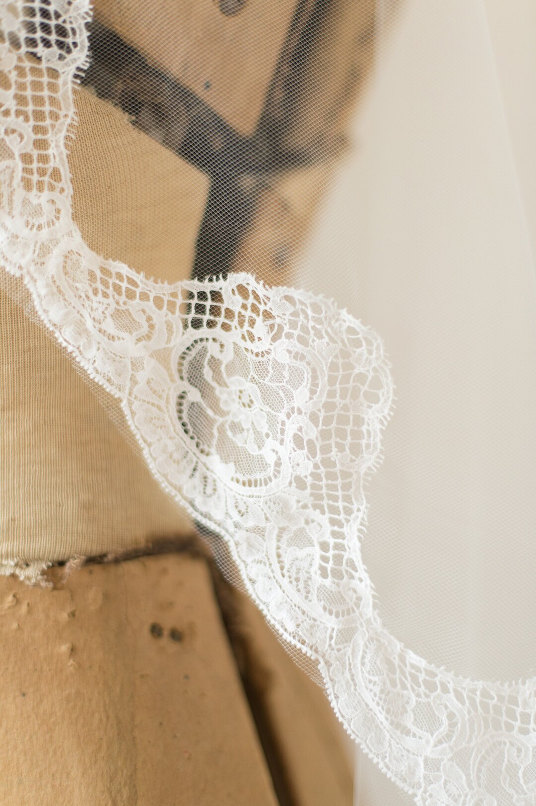 French Chantilly Lace by the Yard Fabric Swatch for Mantilla Bridal ...