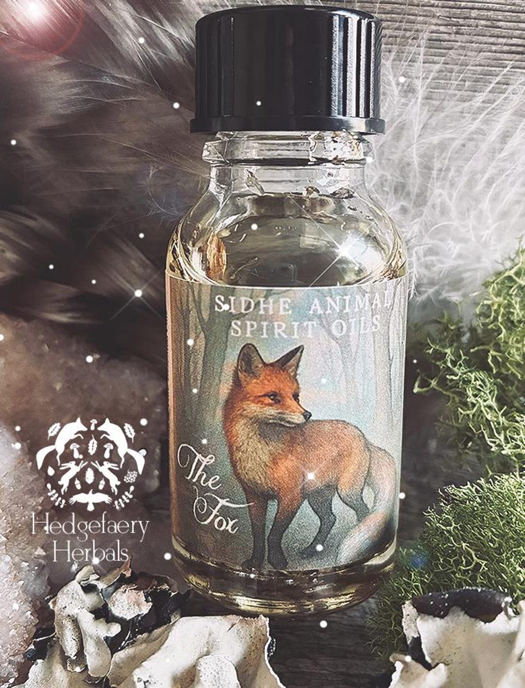 The Fox Sidhe Animal Spirit Oil With Amethyst Gemstone, Ritual ...