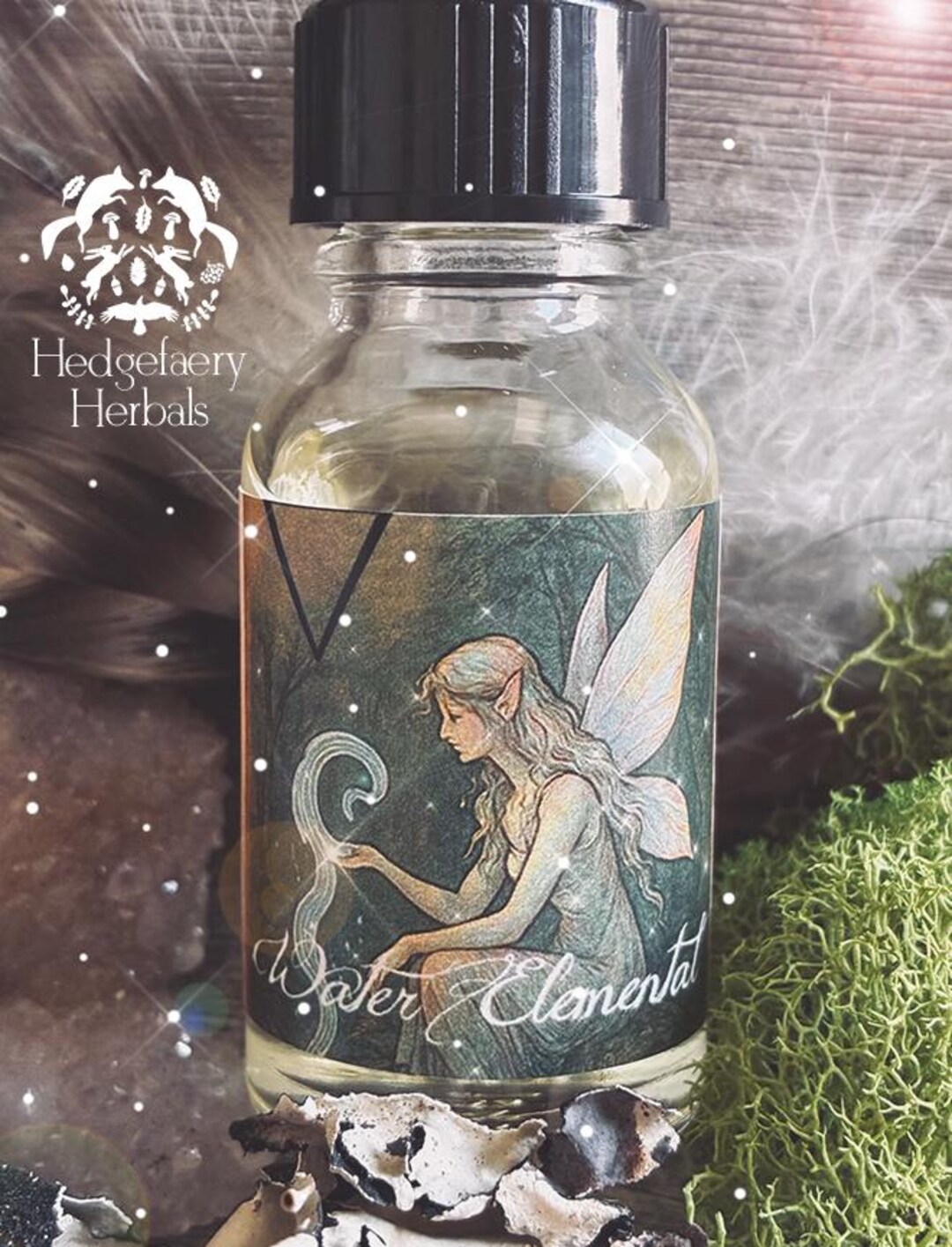 WATER ELEMENTAL Ritual Oil With Aquamarine Gemstone, Anointing, Plant ...