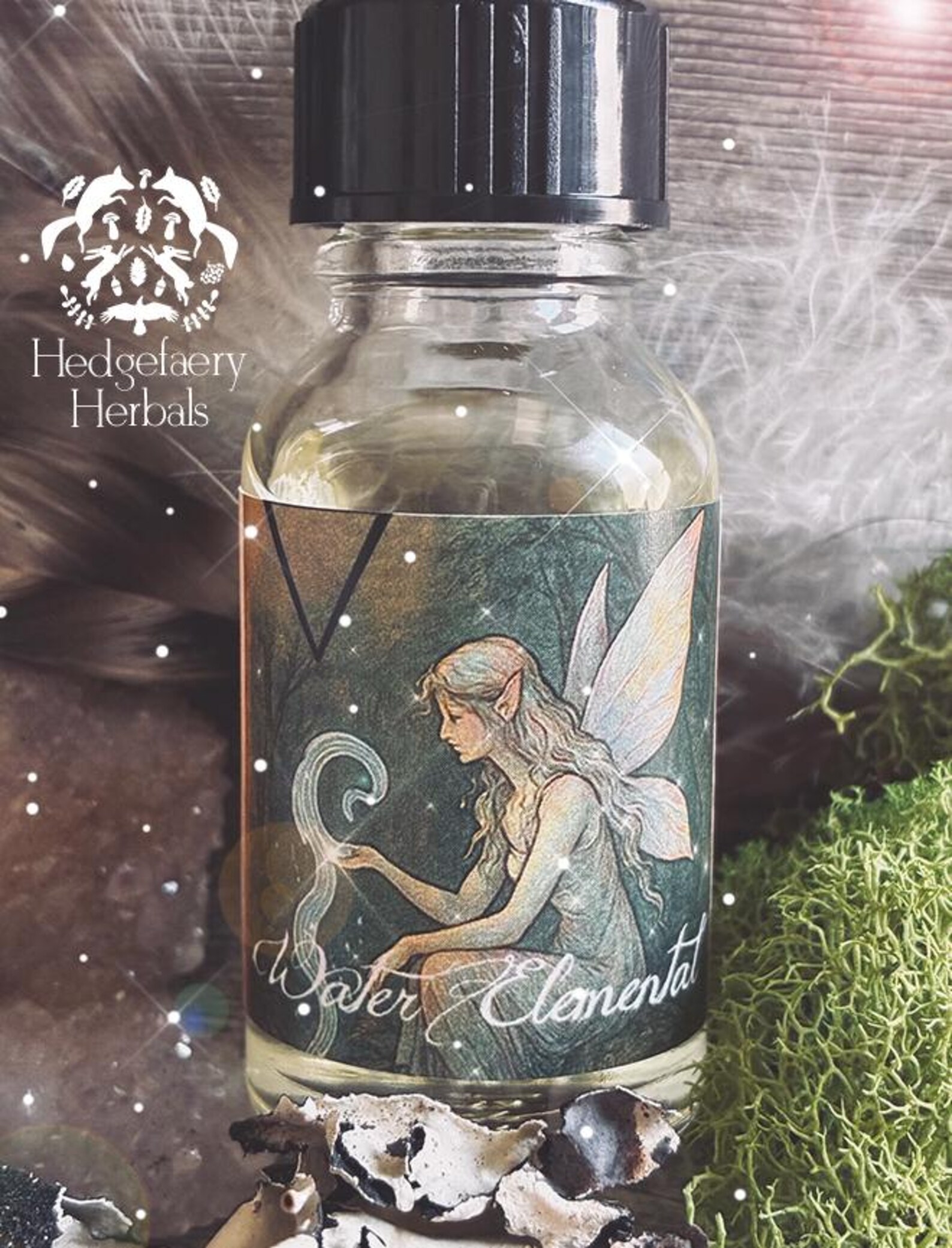 WATER ELEMENTAL Ritual Oil With Aquamarine Gemstone, Anointing, Plant ...