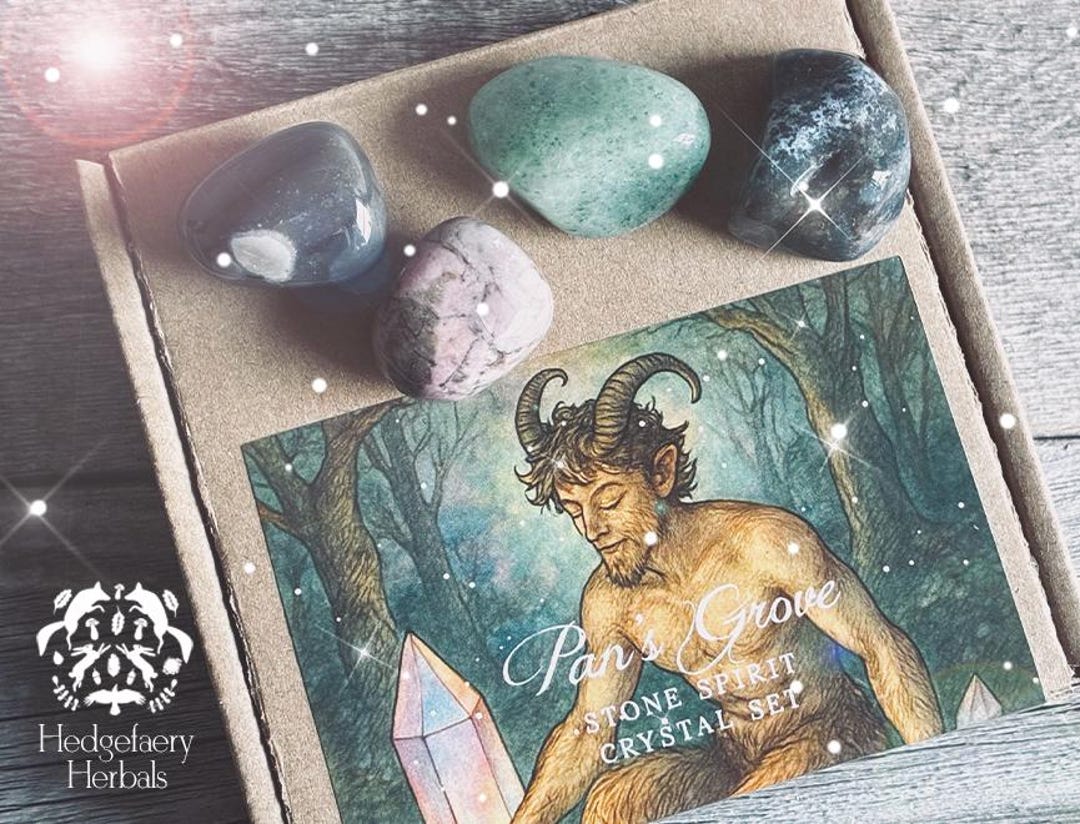 PANS GROVE Stone Spirit Crystal Set, Beautiful Stones of Moss Agate ...