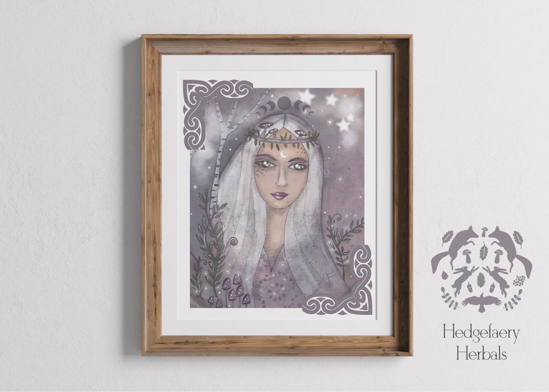 SILVER LADY OF the Green Woods Art Print, 8x10, Celtic, Pagan, Witch ...