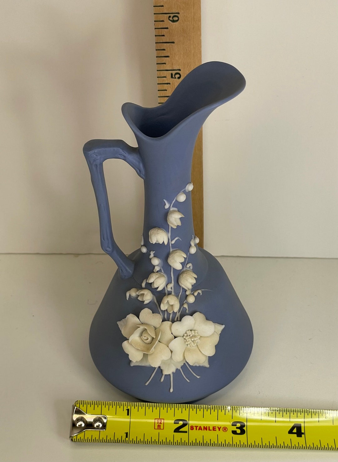 Vintage Blue Lefton Pitcher 6 in Tall - Etsy