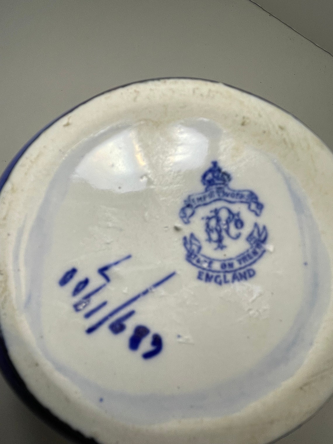 Vintage Empire Works Stoke on Trent Blue & White 3 Handle Vase Dutch ...