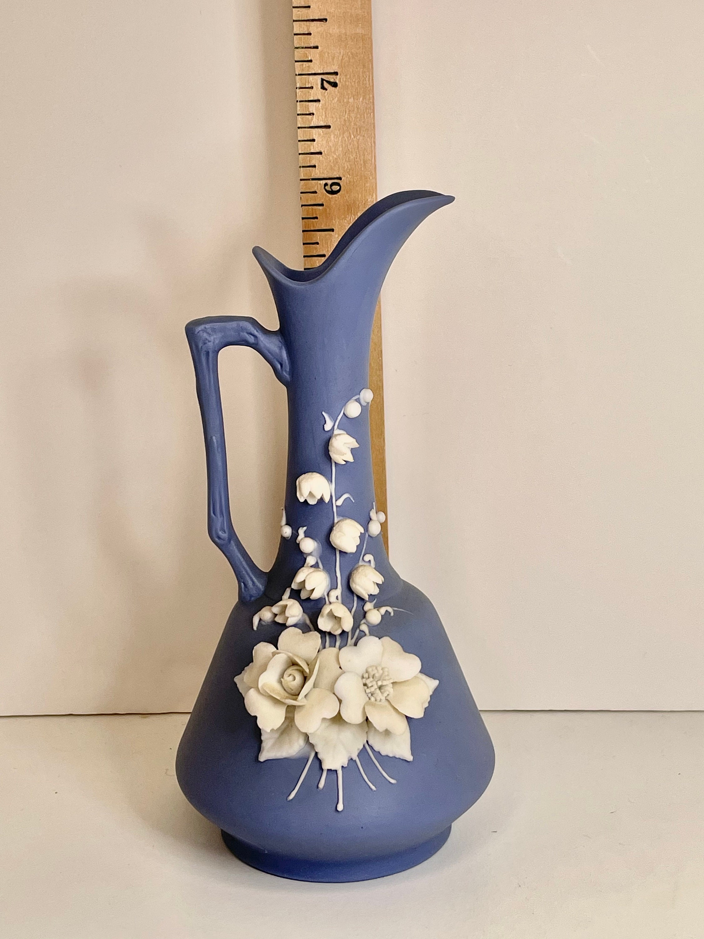 Vintage Blue Lefton Pitcher 6 in Tall - Etsy