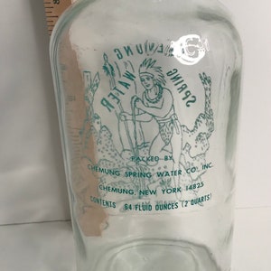 Chemung Spring Water 64 Oz Vintage Glass Bottle - Etsy