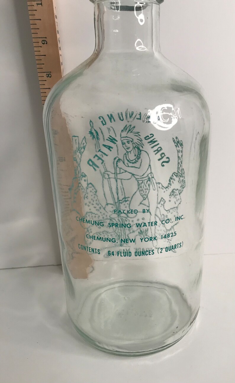 Chemung Spring Water 64 Oz Vintage Glass Bottle - Etsy