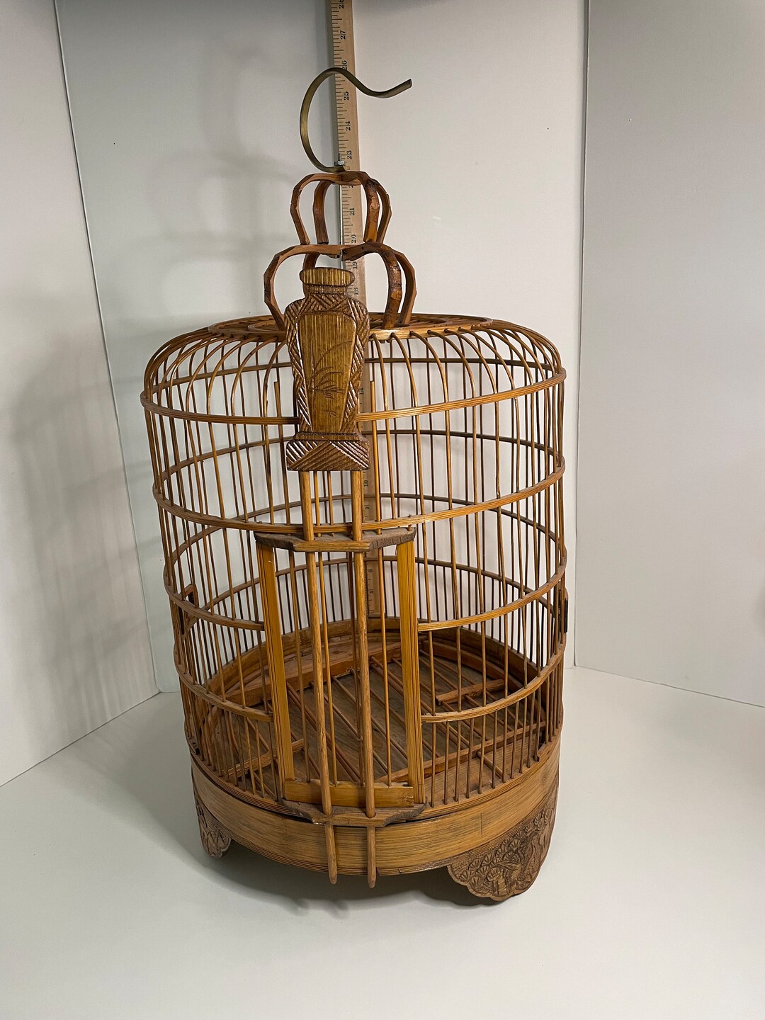 Vintage Bamboo Bird Cage - Etsy