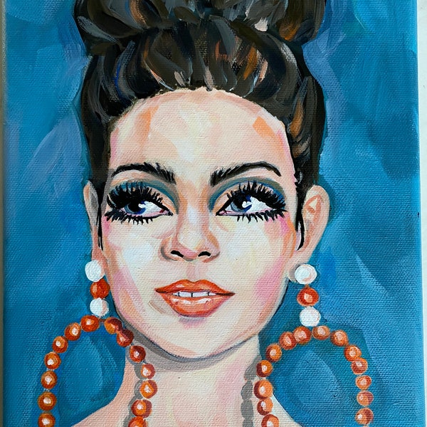 Vintage Mod Portrait Painting - Etsy