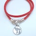 Kabbalah Red String Prayer Sterling Silver Leather Wrap Bracelet Chai ...
