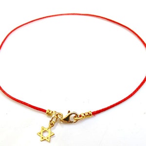 Kabbalah Red String Star of David Gold Bracelet - Etsy