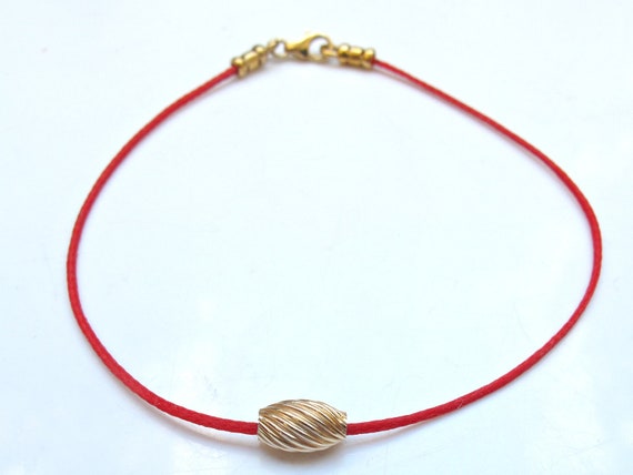 Kabbalah Original Red String 14k Solid Gold Bracelet Luck - Etsy