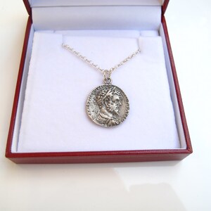 Antique Style Sterling Silver Roman Greek Coin Caesar King Image Long ...