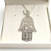 925 Sterling Silver Large Hamsa Pendant Necklace Luck and Protection ...