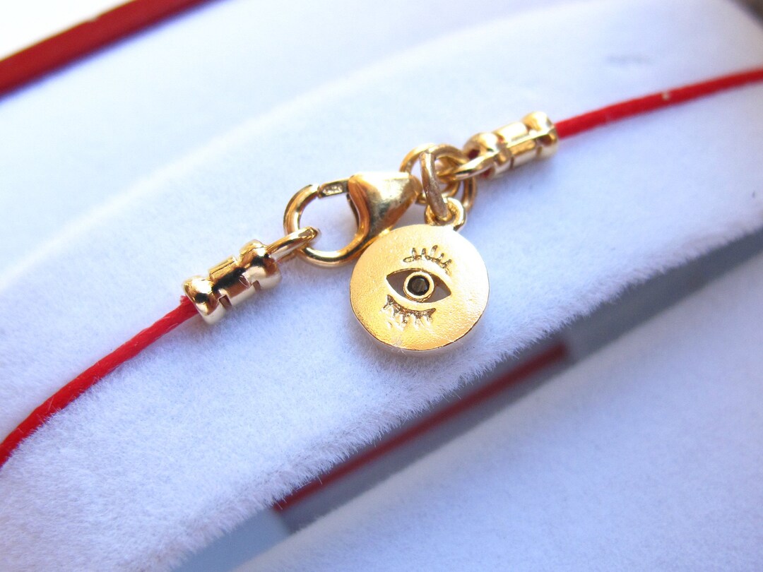 Kabbalah Red String Gold Filled Evil Eye Bracelet Rachel Tomb Original ...