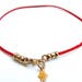 Kabbalah Red String Hamsa Hand Bracelet 14 K Yellow Gold Luck | Etsy