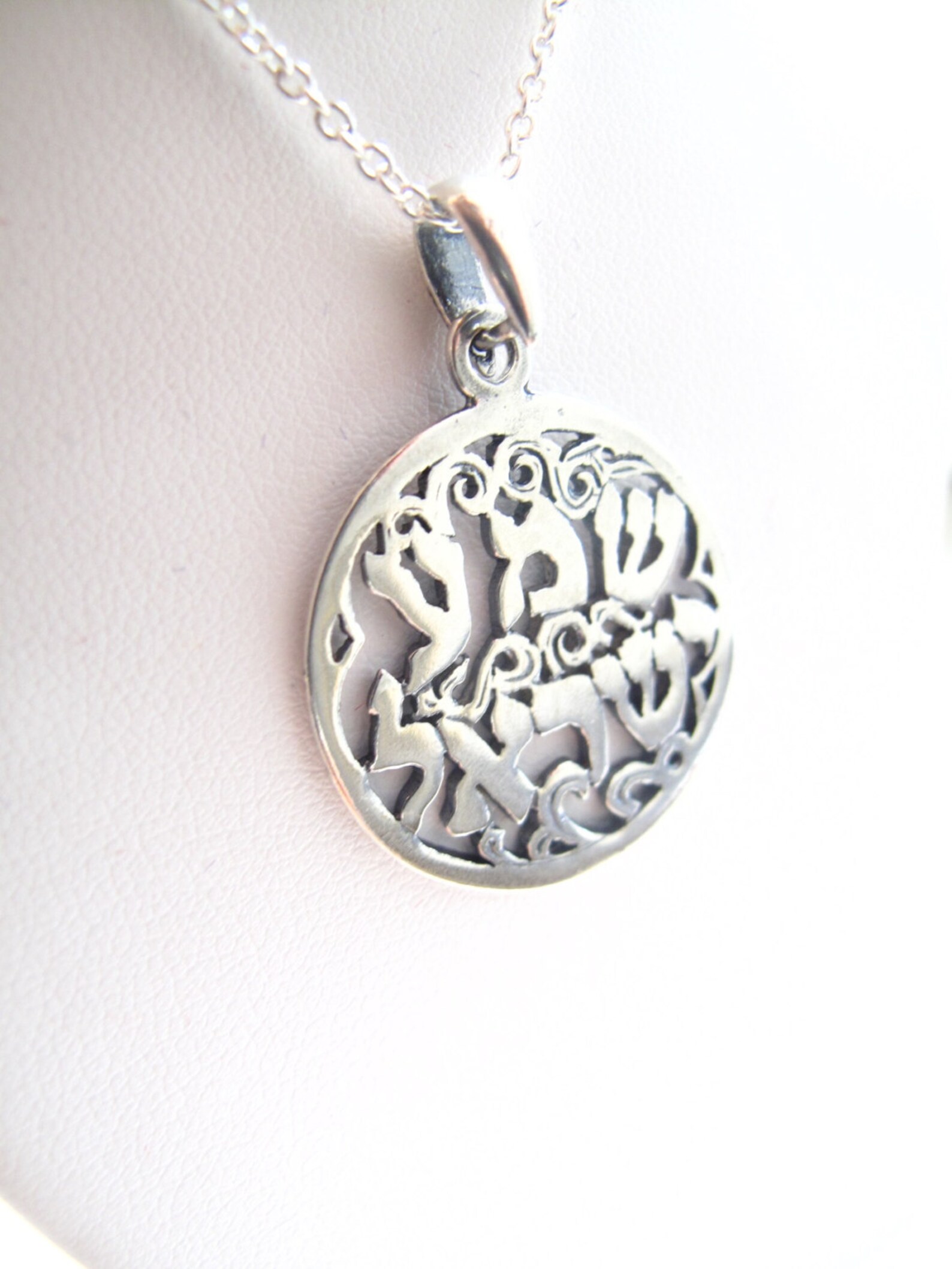 Kabbalah Shema Amulet Necklace Jewish Lot Luck Talisman 72 God Israel ...