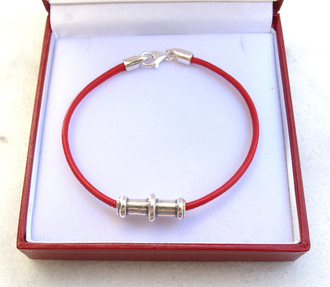 Kabbalah Red String Strength and Power Silver Tube Bracelet - Etsy
