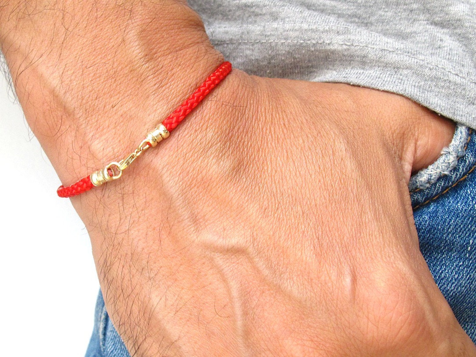 Kabbalah Red Pure Silk Gold Plated Bracelet Good Luck - Etsy