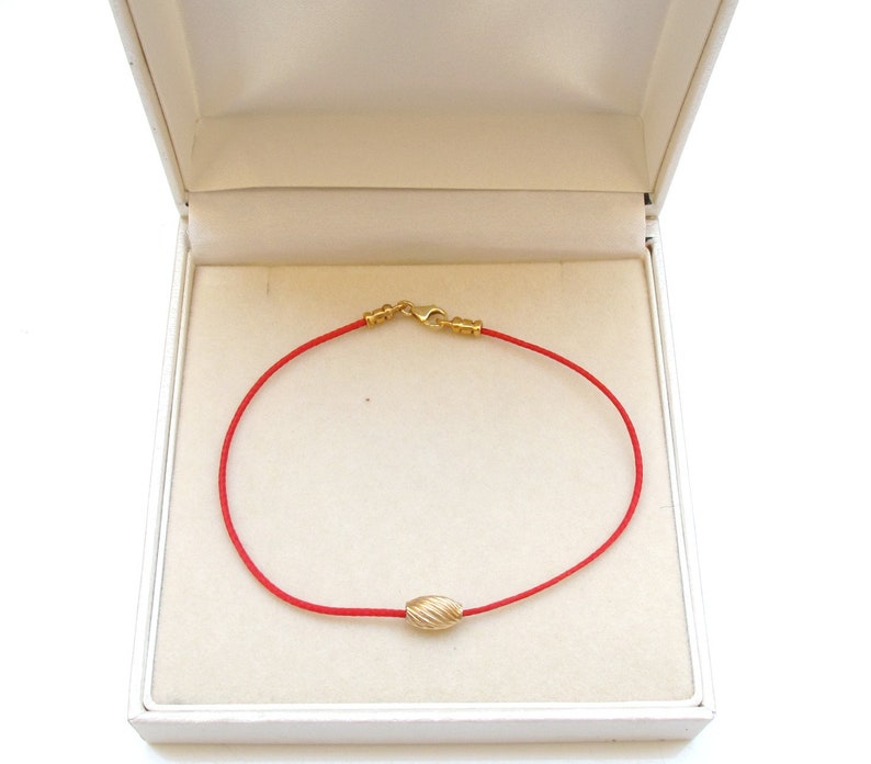 Kabbalah Original Red String 14k Solid Gold Bracelet Luck - Etsy