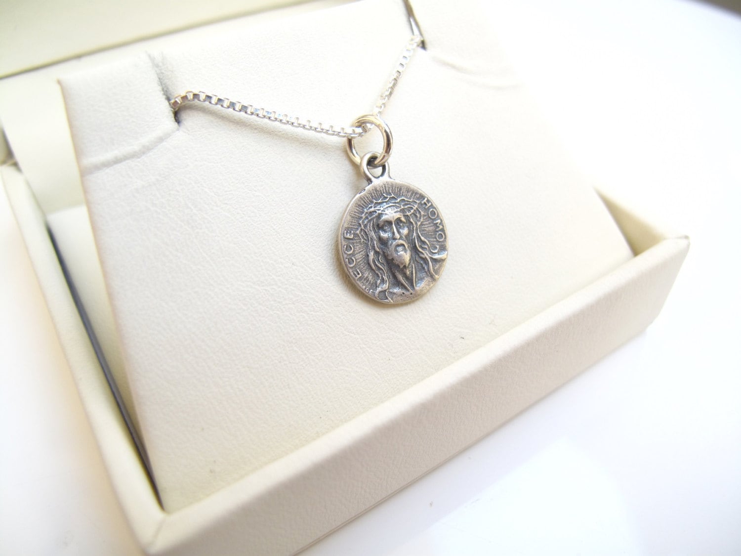Jesus Christ Small Dainty 925 Sterling Silver Charm Pendant Necklace - Etsy